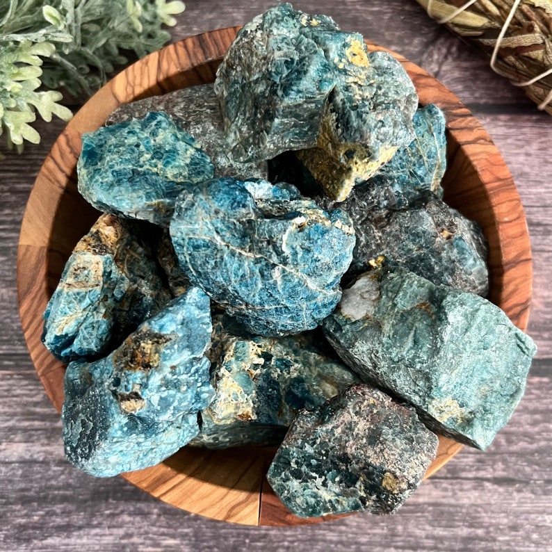 Raw Blue Apatite Stone | Rough Natural Unpolished Apatite Gemstones ...