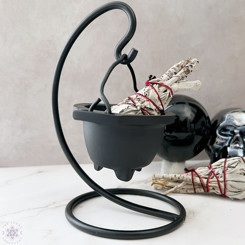 Mini Cast Iron Cauldron With Stand Kit & Optional Smudge | for Incense ...