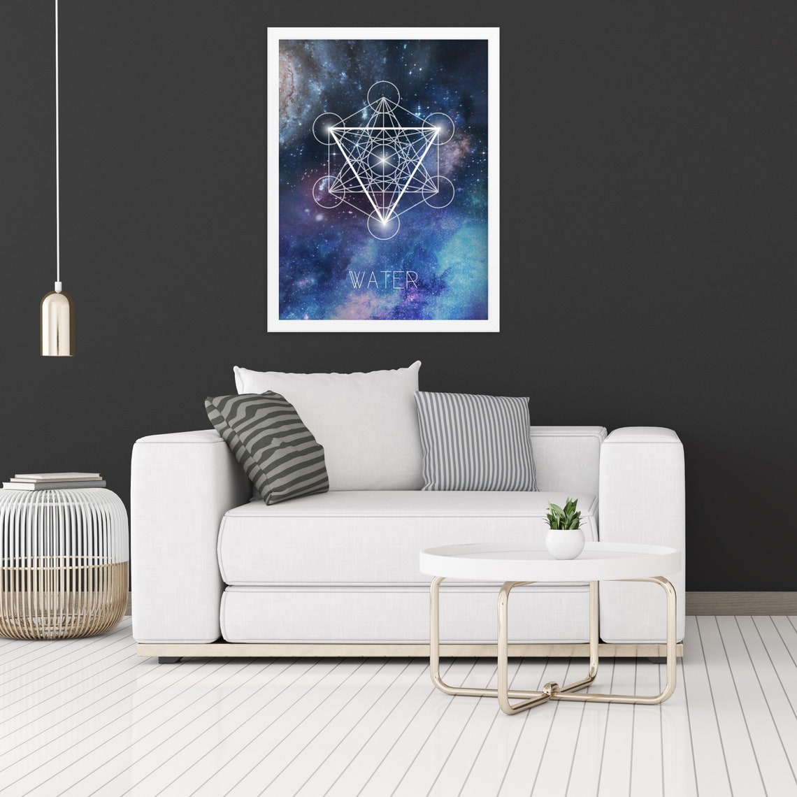 Water Element in Metatron's Cube Poster, Alchemy Symbols, Sacred ...