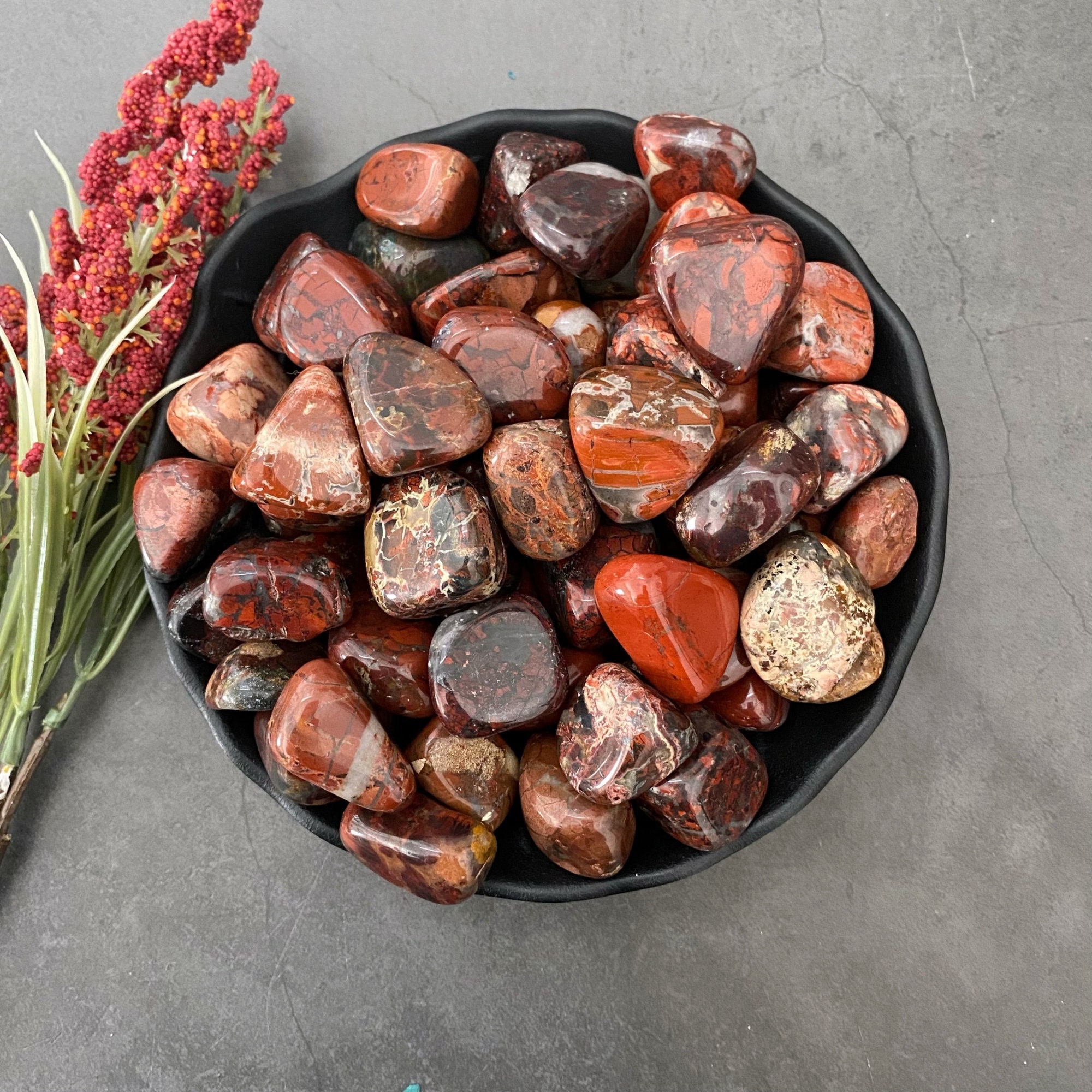 Jasper Breccia patterned pebble Home & Living Home Décor Rocks & Geodes ...