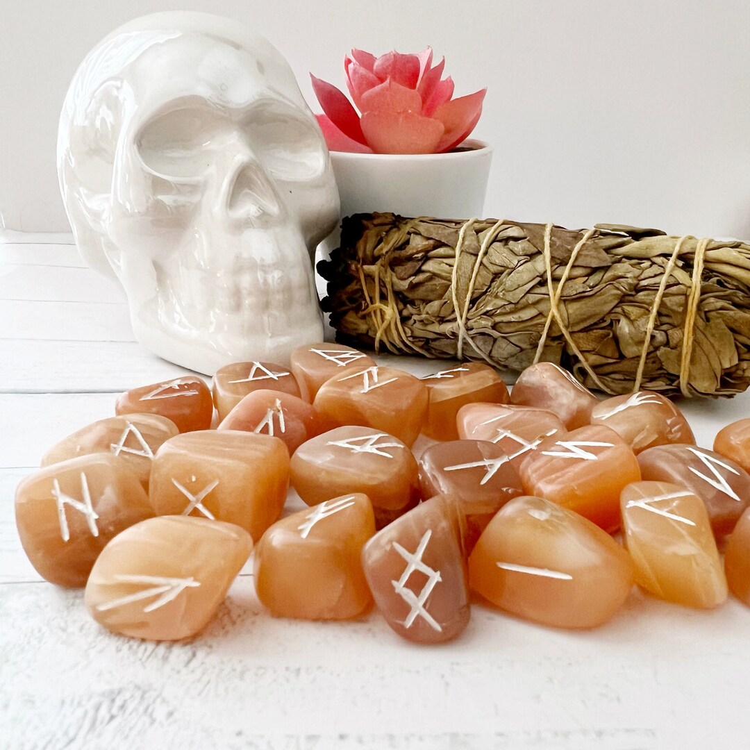 Multi Moonstone Runes | Moonstone Rune Stones Set | Set of 25 Elder ...