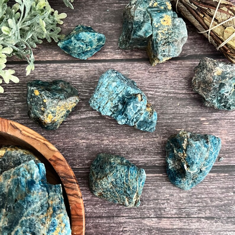 Raw Blue Apatite Stone | Rough Natural Unpolished Apatite Gemstones ...