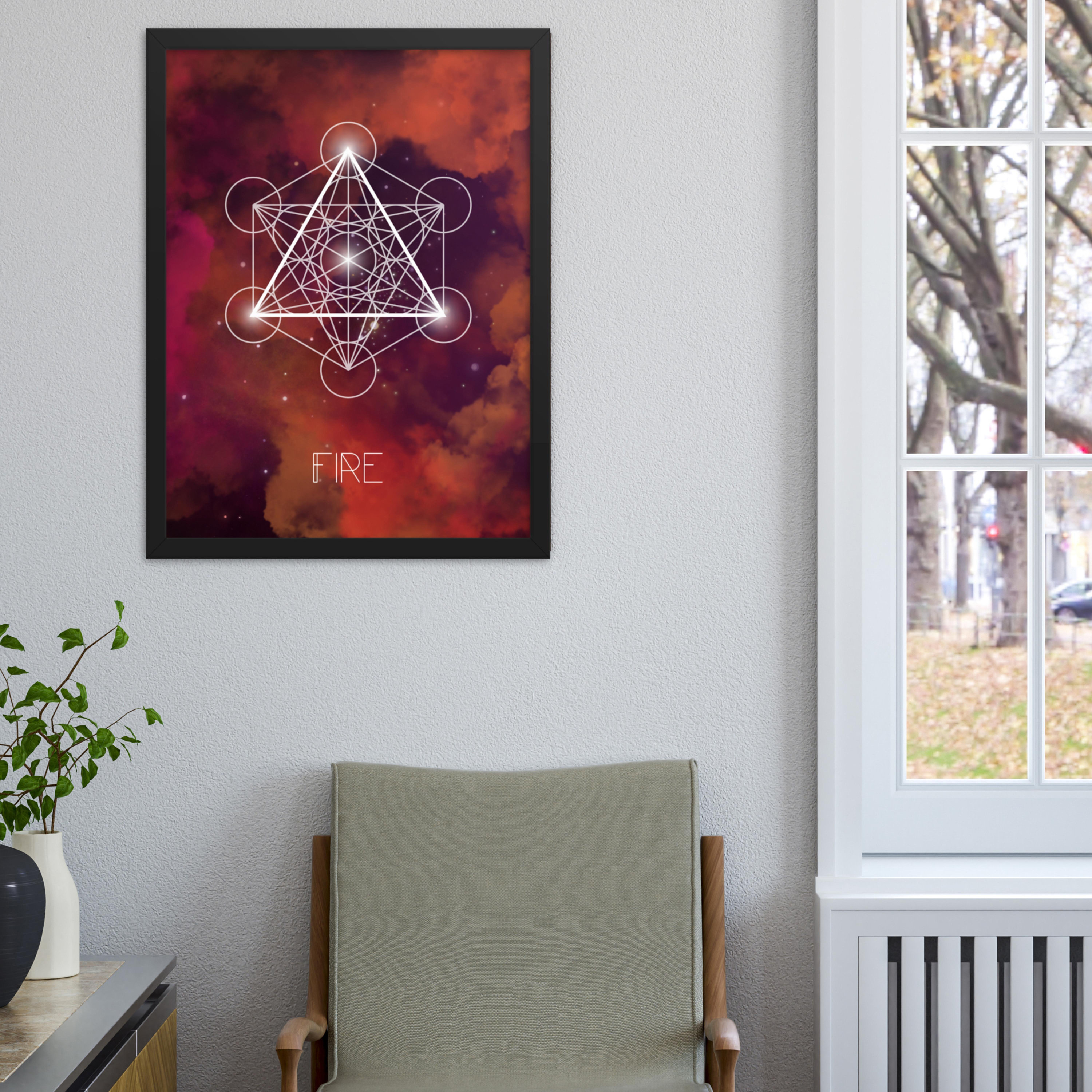 Fire Element in Metatron's Cube Poster Alchemy Symbols | Etsy