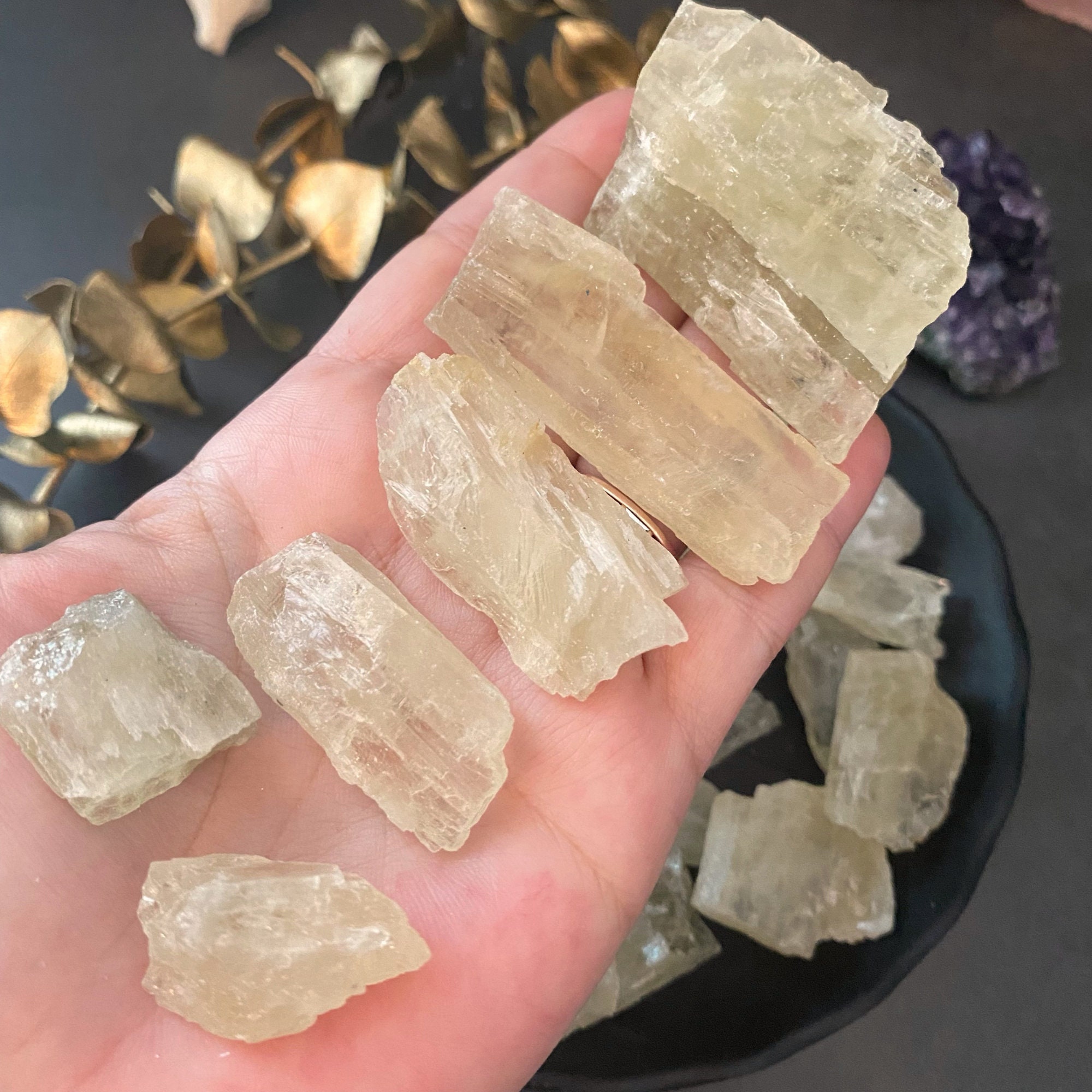 Hiddenite Stone Rough Hiddenite Stones Raw Green Kunzite | Etsy