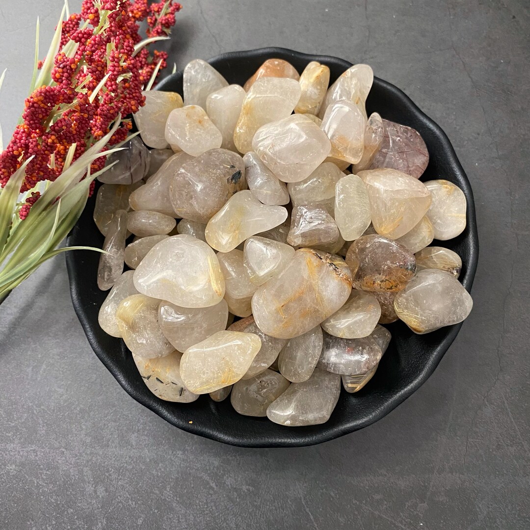 Rutilated Quartz Tumbled Stones | Polished Rutilated Quartz Crystal ...