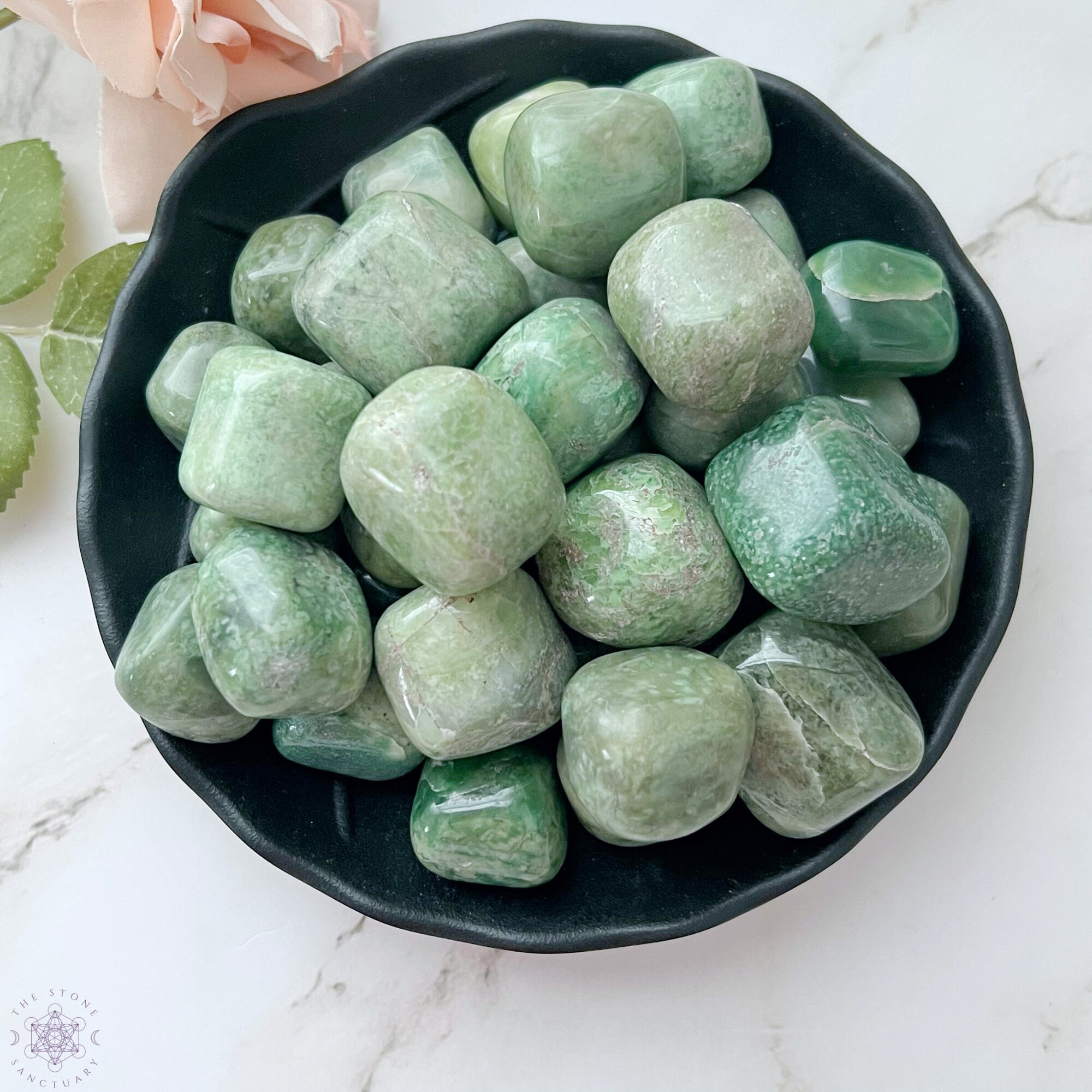 Green Garnet Tumbled Stones | Polished Green Grossularite Crystal ...