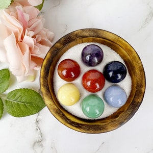 7 Chakra Crystal Sphere Set Seven Chakra Crystals 7 Chakra - Etsy