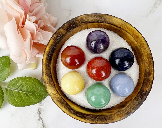 7 Chakra Crystal Sphere Set Seven Chakra Crystals 7 Chakra Crystals Kit ...