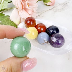 7 Chakra Crystal Sphere Set Seven Chakra Crystals 7 Chakra - Etsy