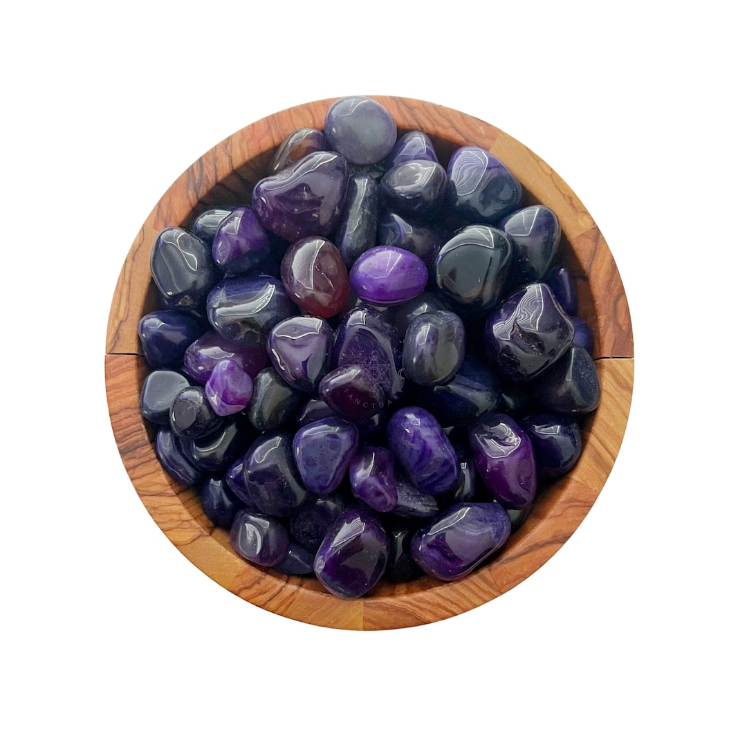 Purple Agate Tumbled Stones | Polished Purple Agate Crystal Gemstones ...