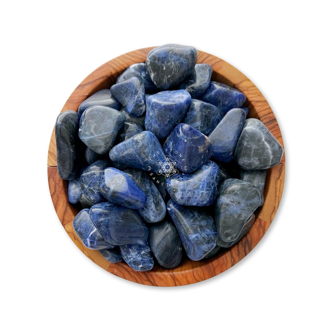 Sodalite Tumbled Stones | Polished Blue Crystal Gemstones Third Eye ...