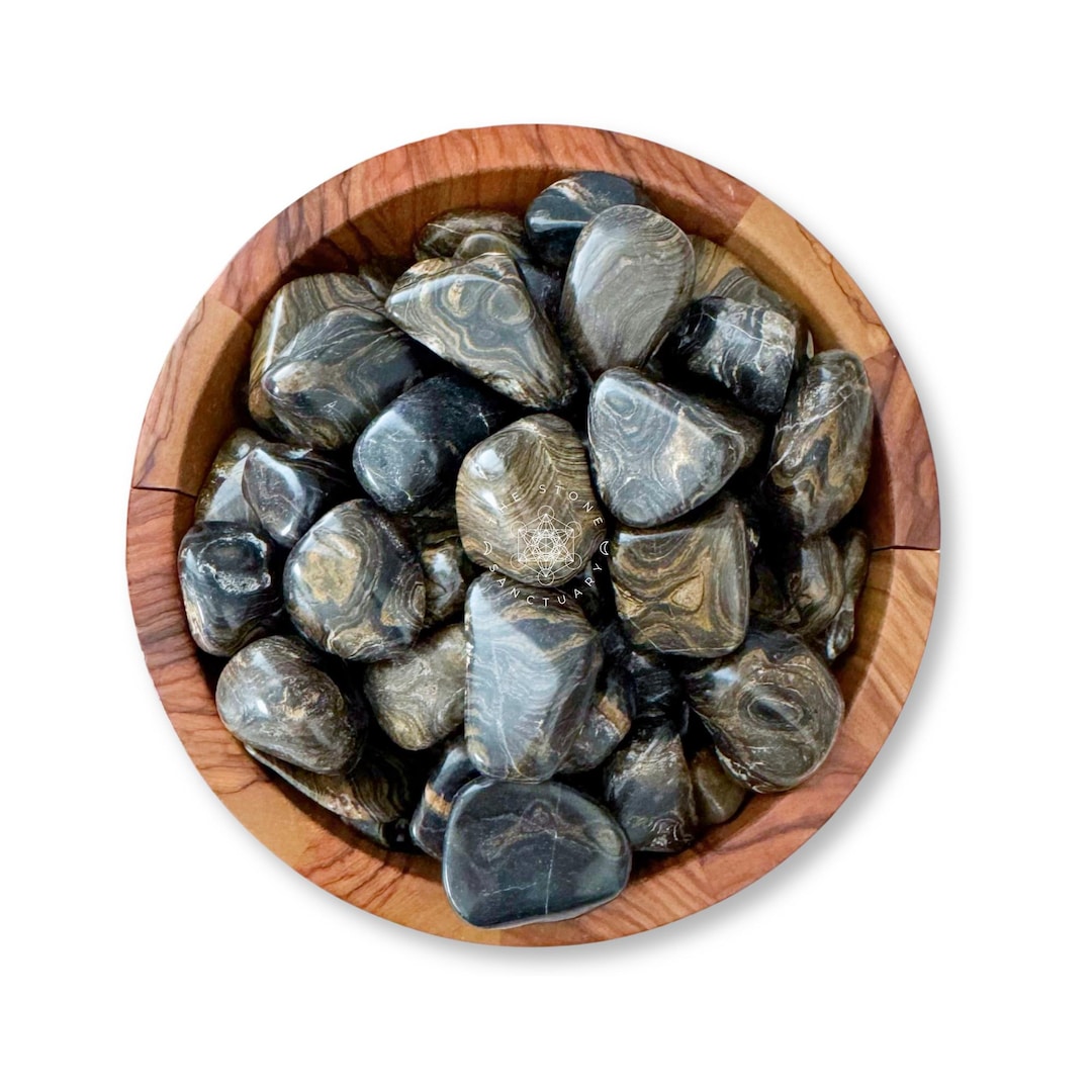 Stromatolite Tumbled Stones | Polished Brown Crystal Gemstones for Root ...
