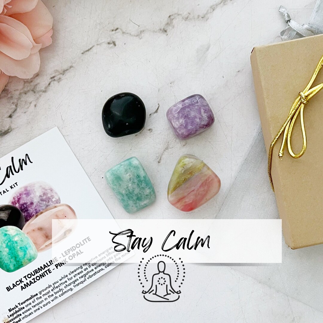 Stay Calm Relief Crystal Set | Calming Crystal Kit | Crystals for Inner ...