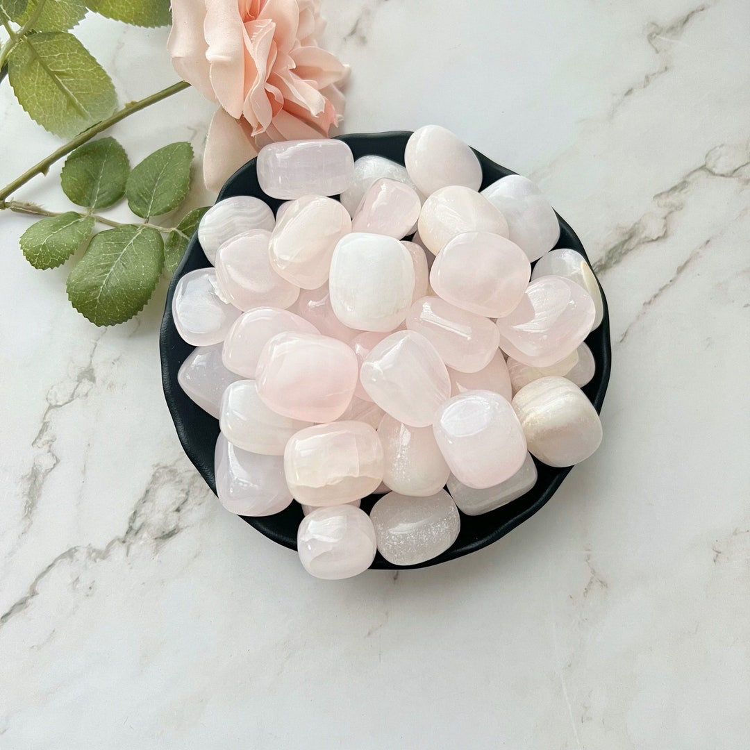 Pink Calcite Tumbled Stones | Polished Pink Calcite, UV Reactive, Glows ...