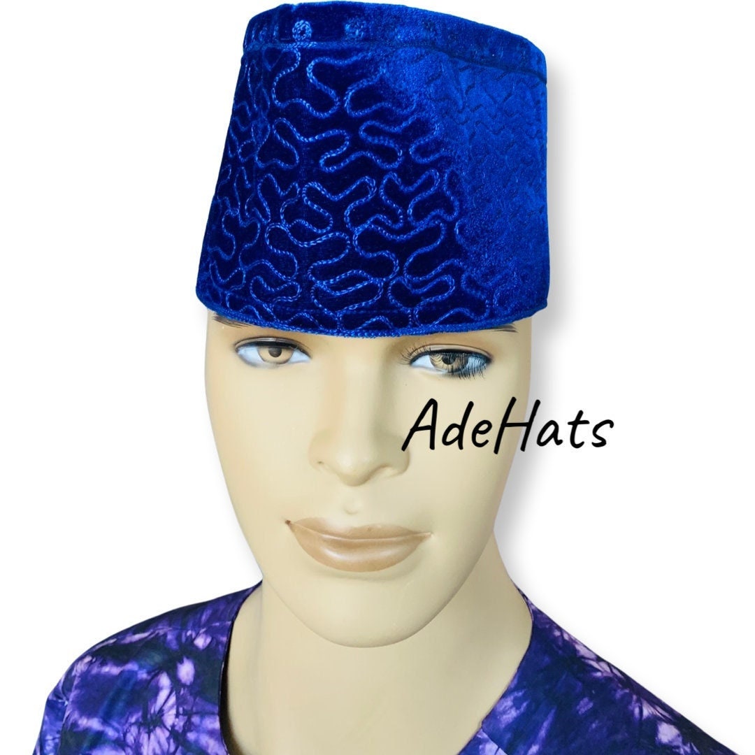 Velvet Men's Hat, African Men's Hat, Men's Hat, Special Occasion Cap ...