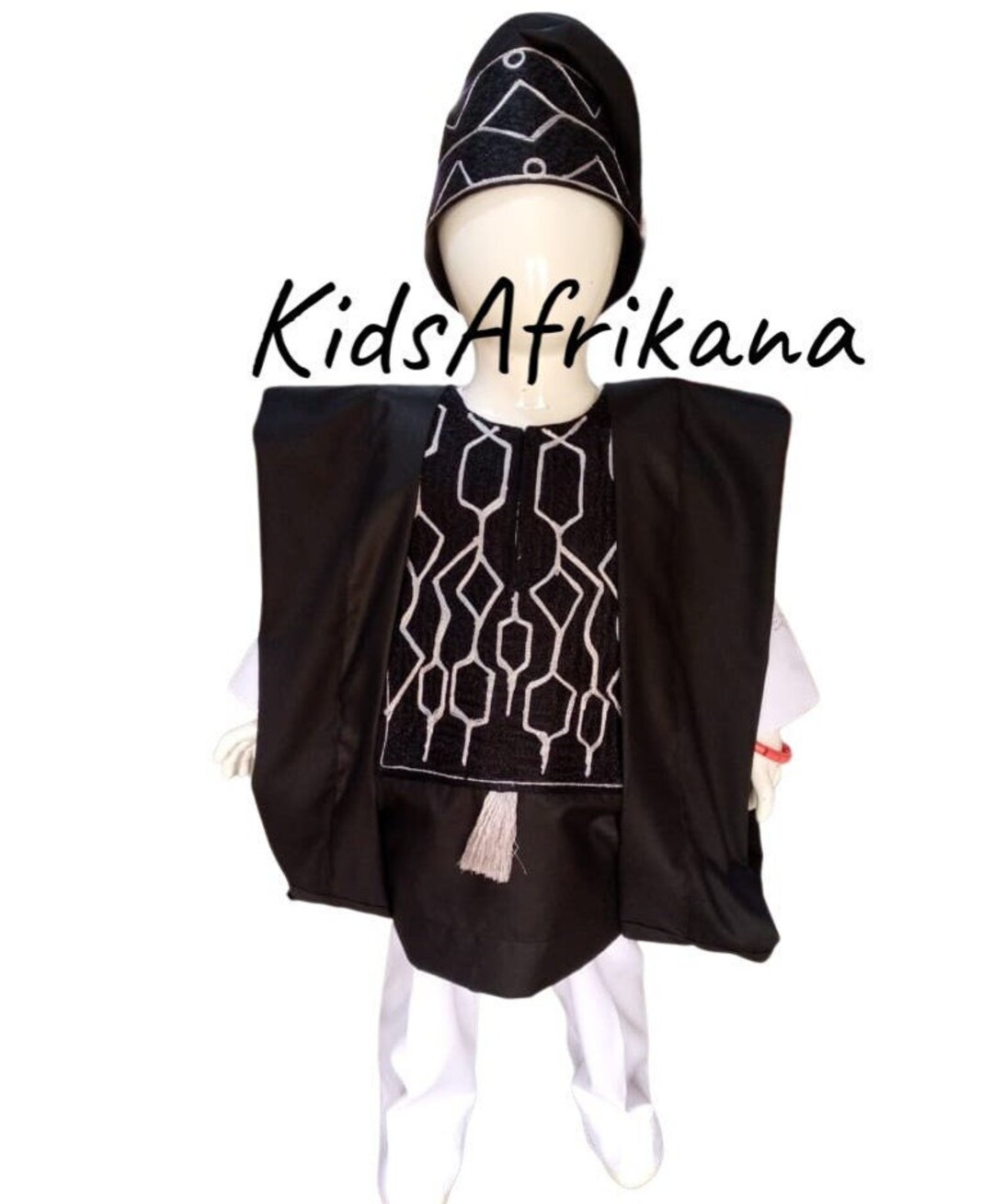 African Kids Clothes, Four-piece African Brocade/cotton Agbada Outfit ...