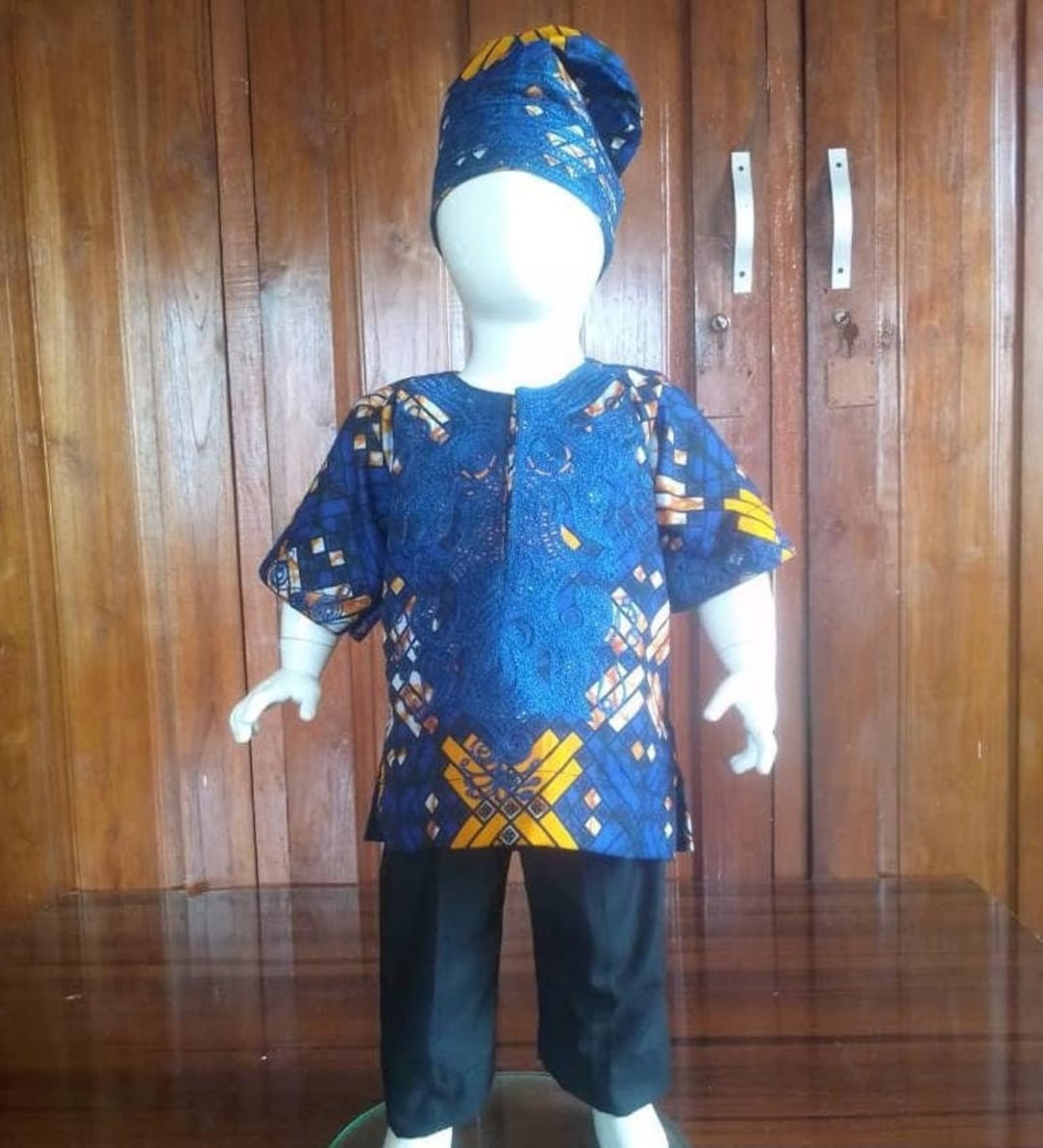 Ankara Dashiki/buba Boys' Top and Hat Set, African Babies' Clothes ...