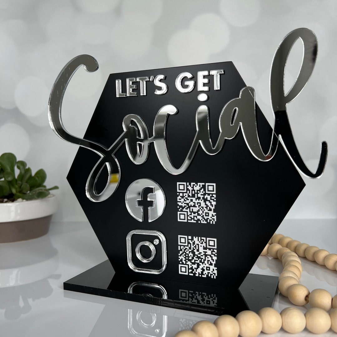Small QR Code Sign, Social Media Sign - Etsy