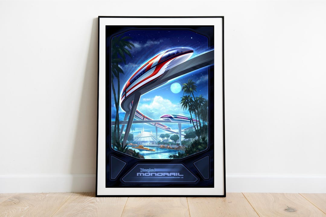 Disneyland Monorail Digital Attraction Poster 3 - Etsy