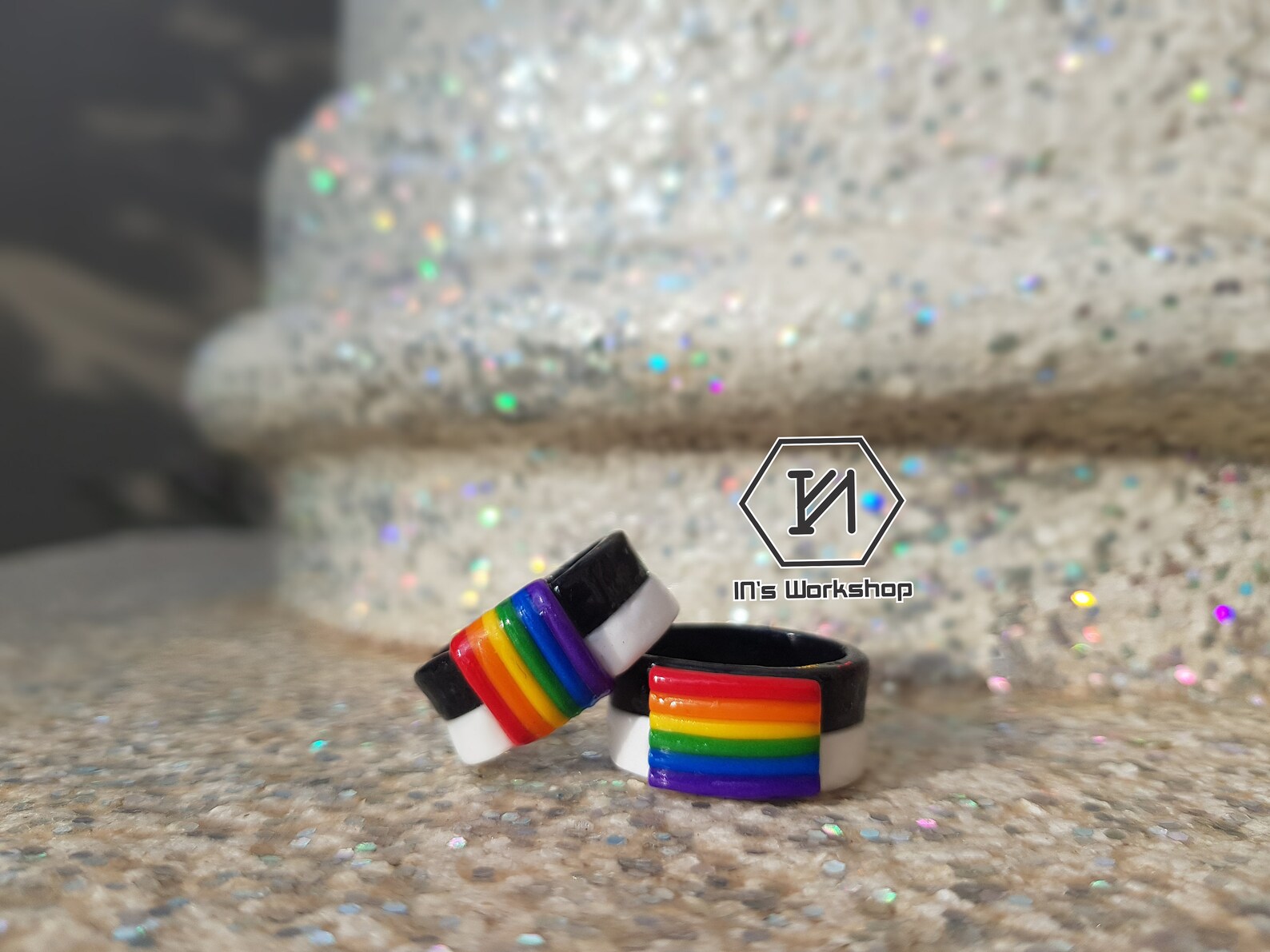 Bisexual Pride Rings LGBT Rainbow Ring Gay Ring Lesbian Ring - Etsy
