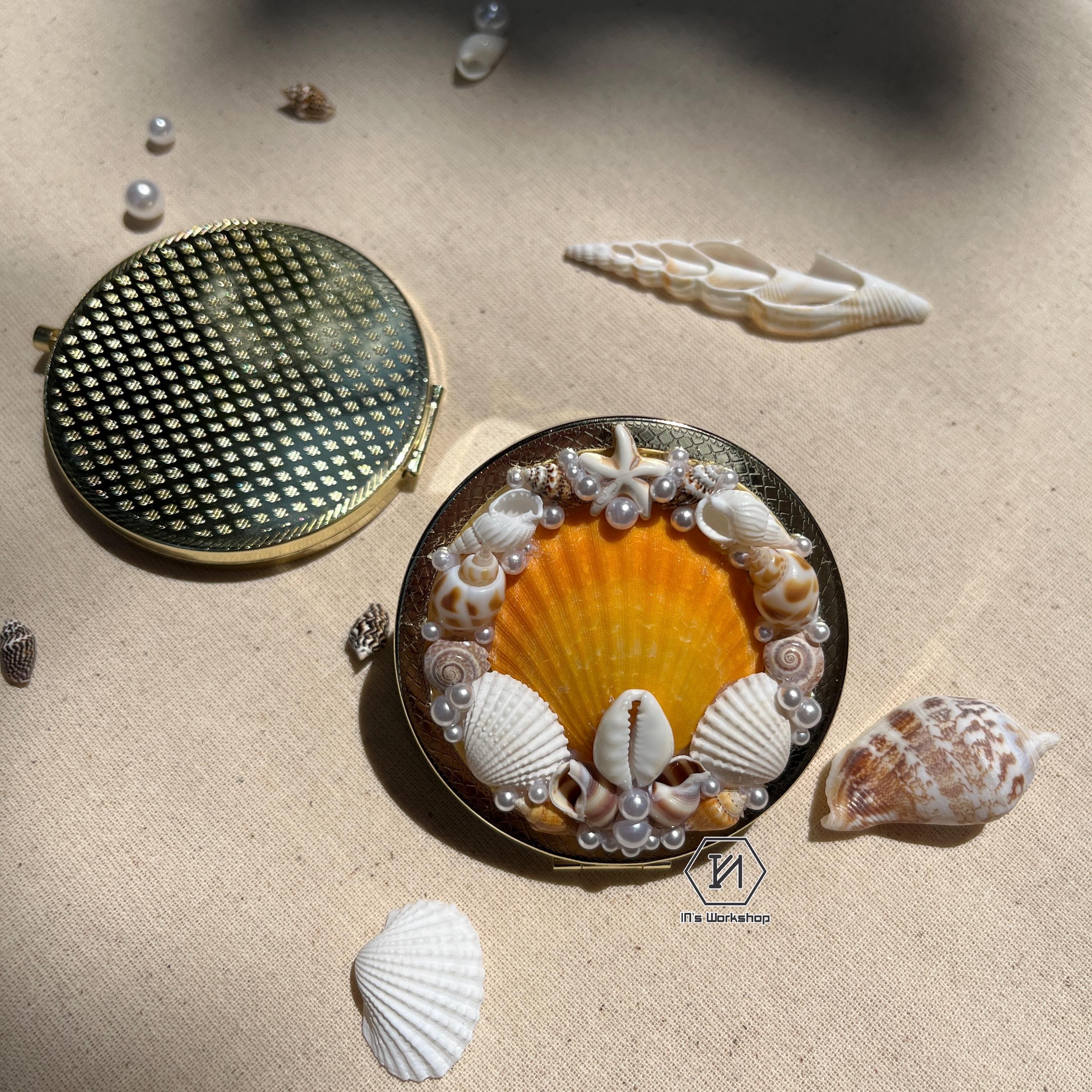 Seashell Compact Mirror - Etsy