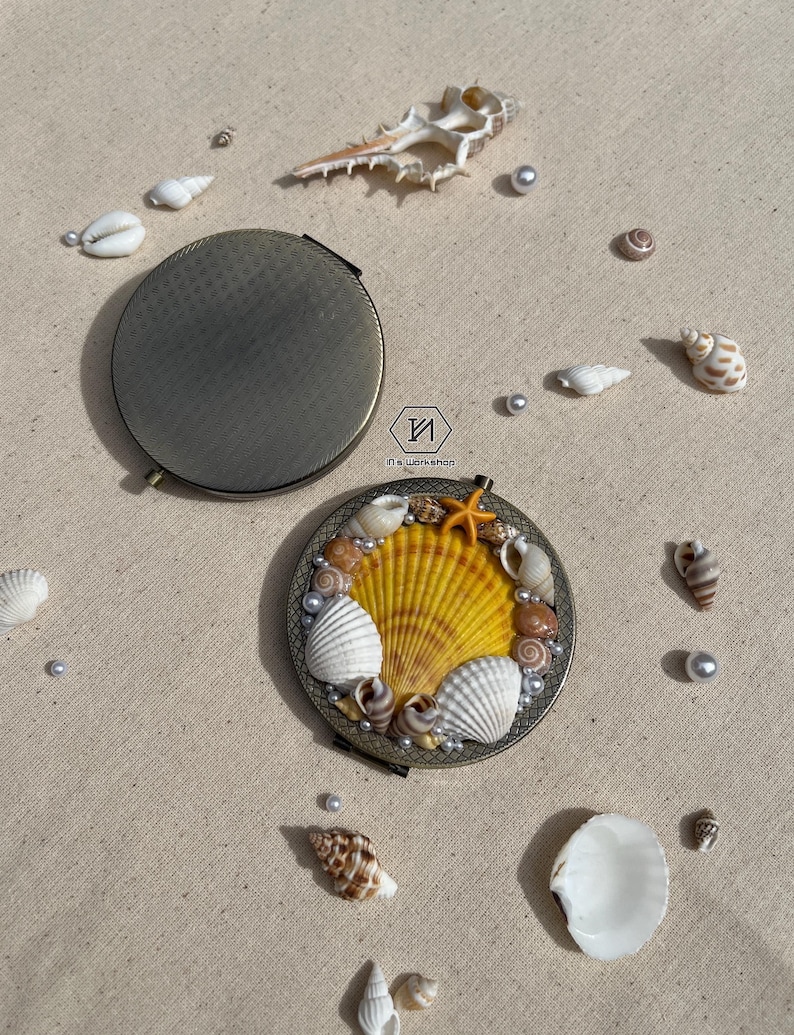 Seashell Compact Mirror - Etsy