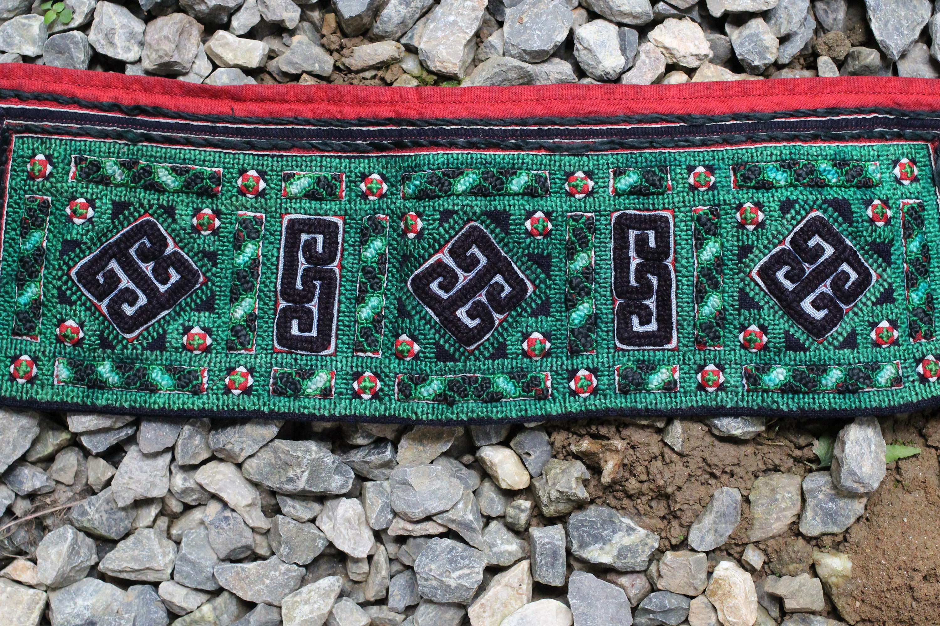 Embroidered Belt Traditional Vintage Belt Black Hmong Hill Tribe ...