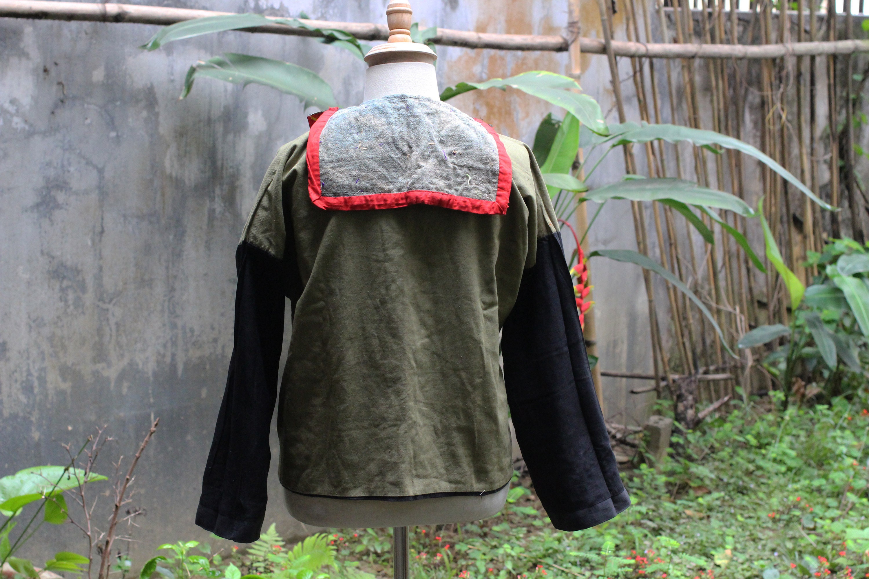 Traditional Vintage Jacket Hmong Hill Tribe Embroidered Tribal White ...