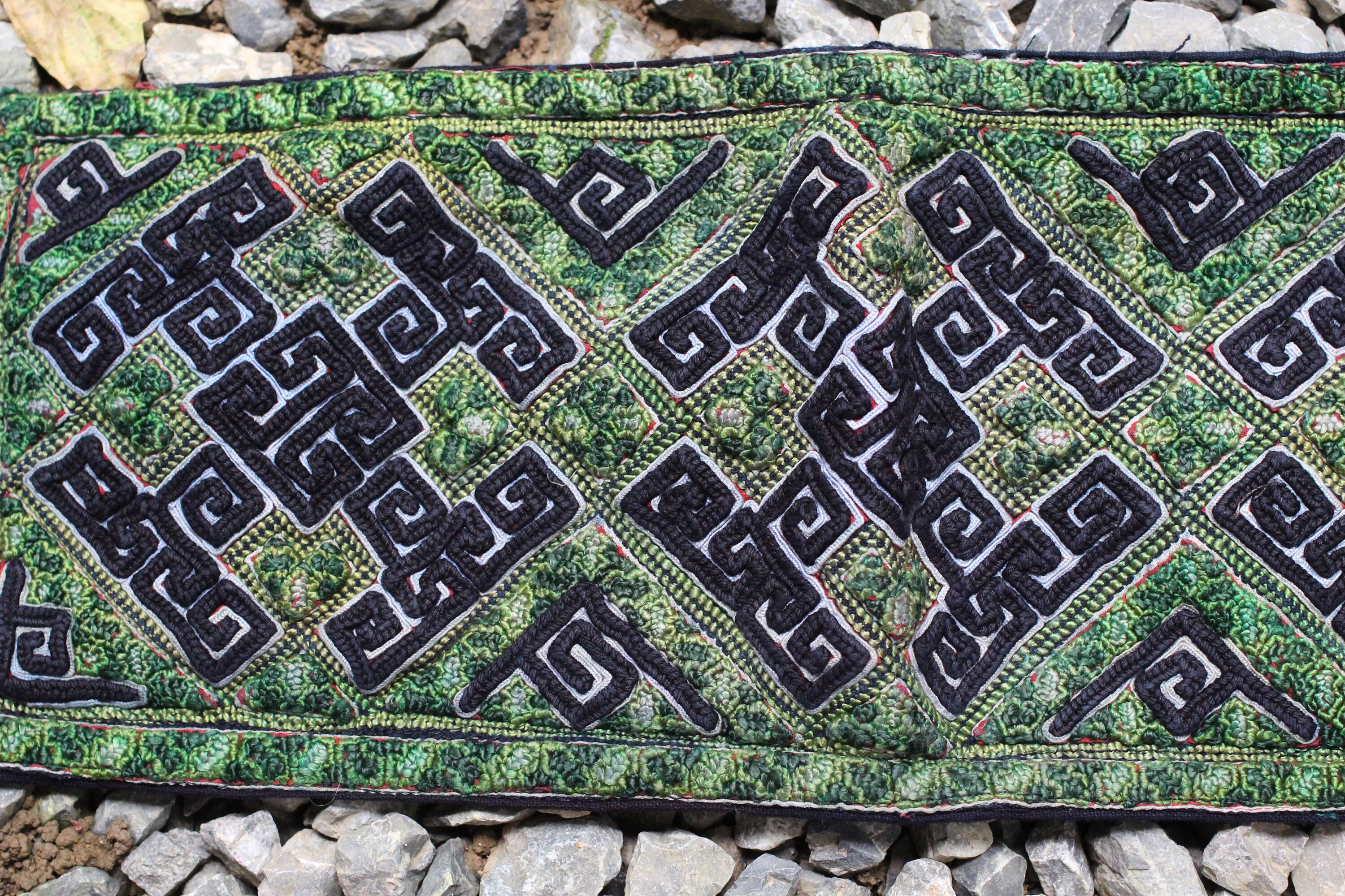 Embroidered Belt Traditional Vintage Belt Black Hmong Hill Tribe ...