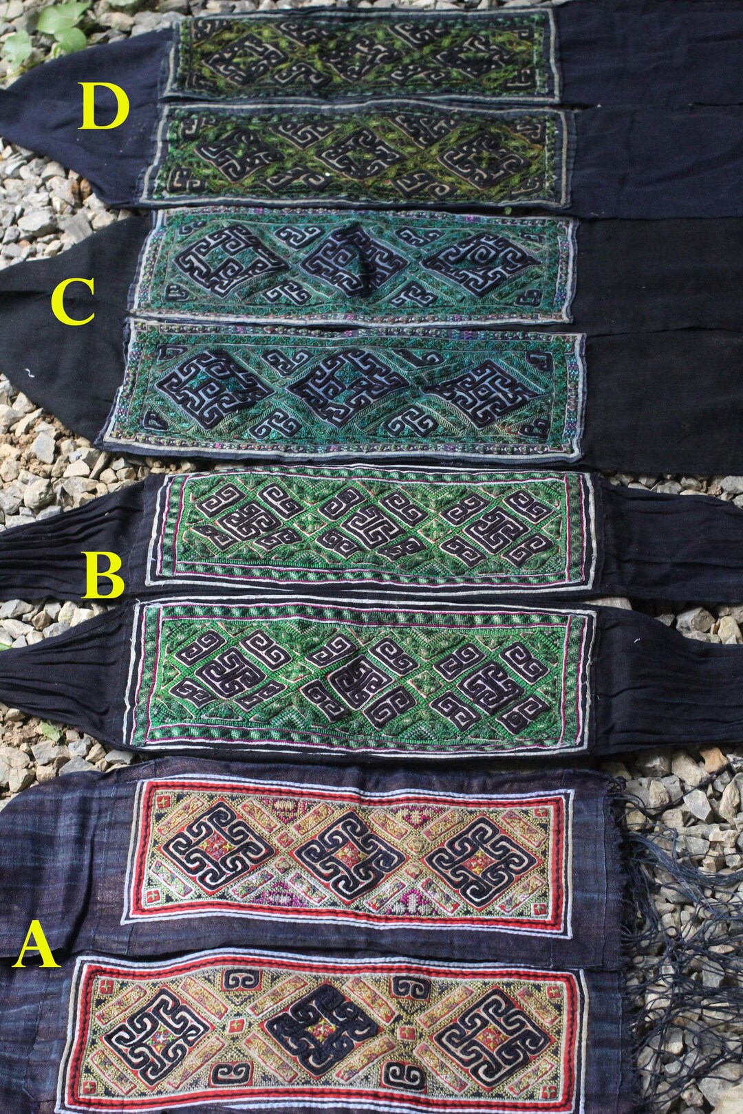 Embroidered Belt Traditional Vintage Belt Hmong Hill Tribe Embroidered ...