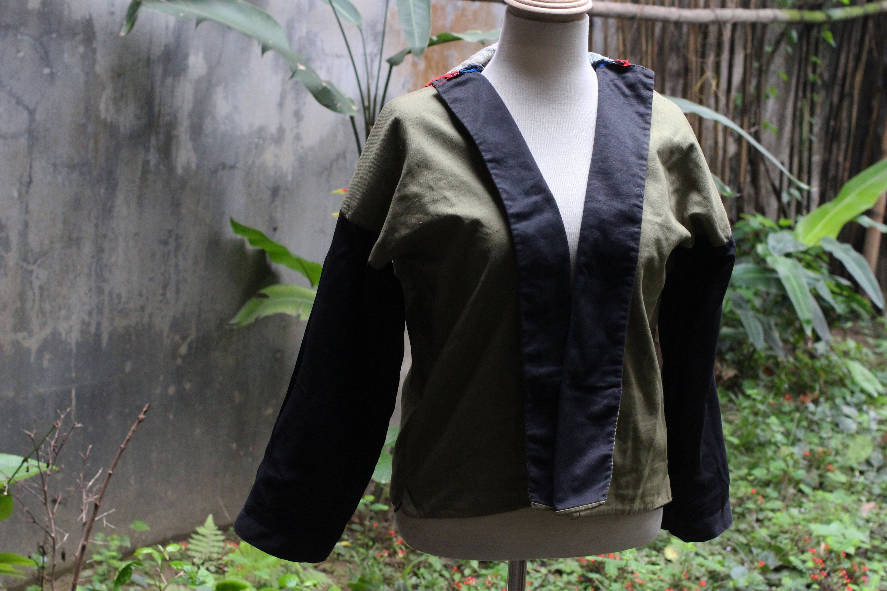 Traditional Vintage Jacket Hmong Hill Tribe Embroidered Tribal White ...