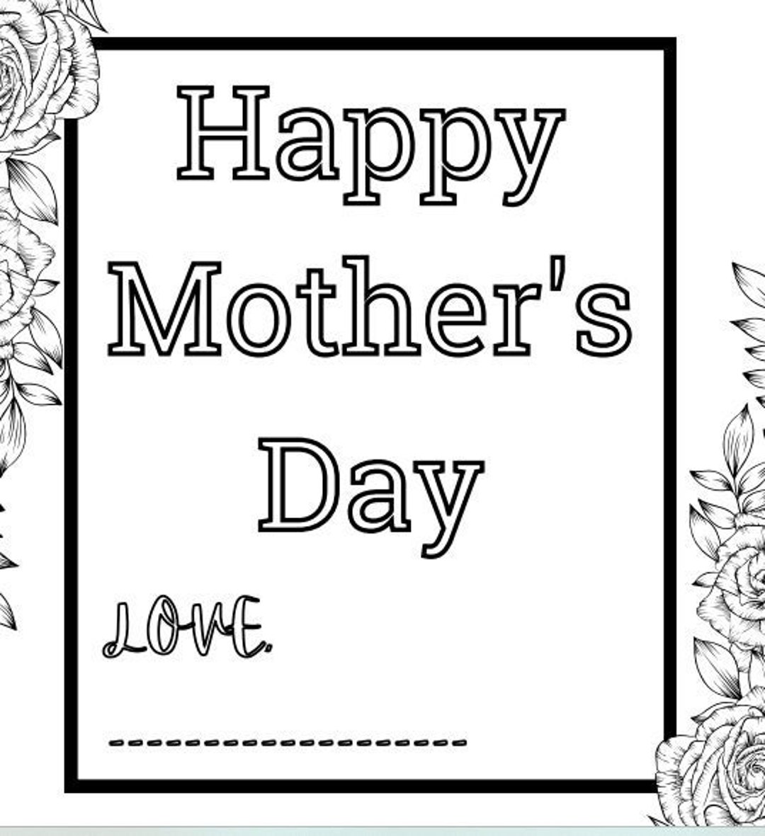 Springtime Coloring Pages Mother's Day, Father's Day, Best Teacher - Etsy