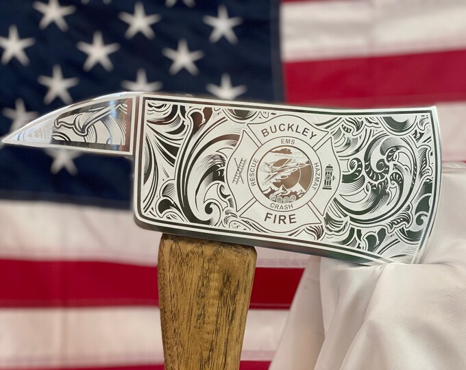 Custom Wooden Laser-engraved Fire Department Retirement Plaque With Axe ...