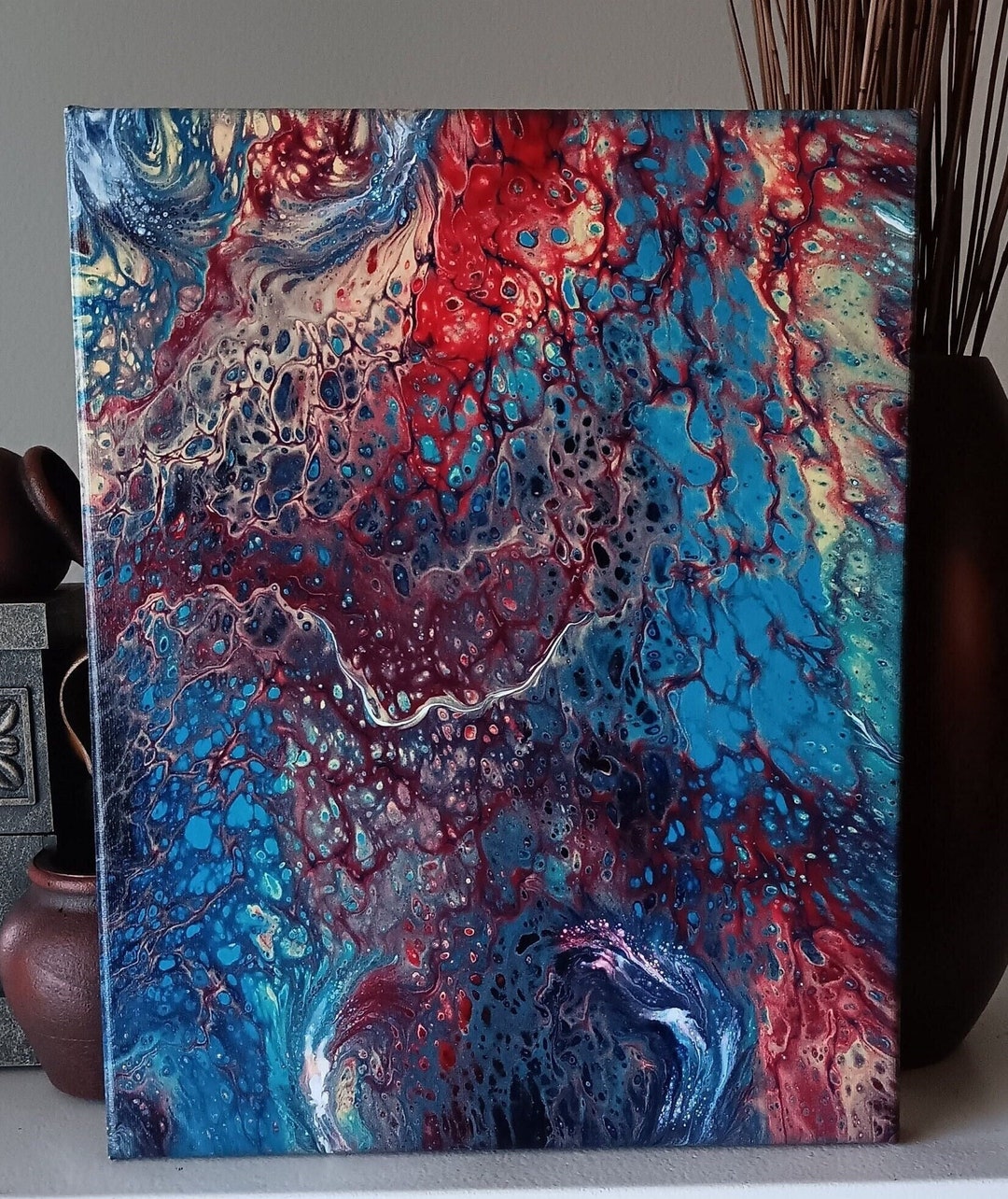 Acrylic Pour Painting, Fluid Art, Original Artwork, 11x14 Inch Canvas ...