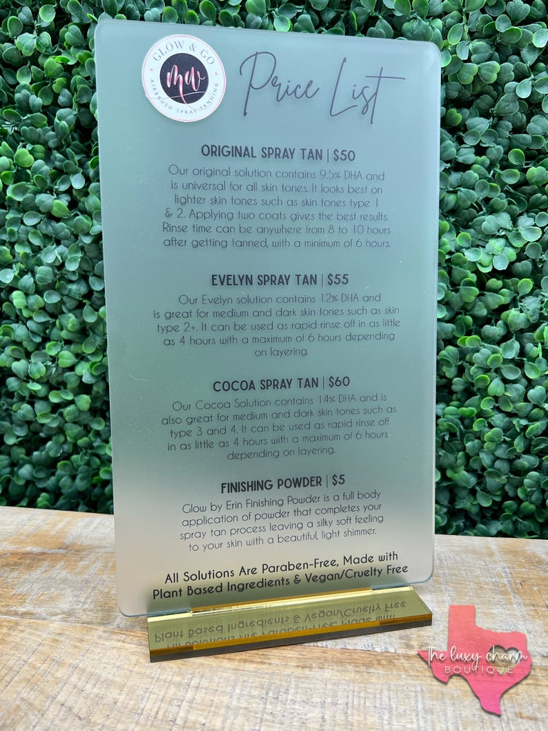 10x6 Price List Business Sign - Etsy