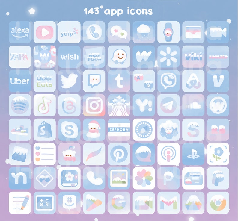 Hello Wintertime App Icons Pack Ios & Android Widgets Wallpapers Cute ...