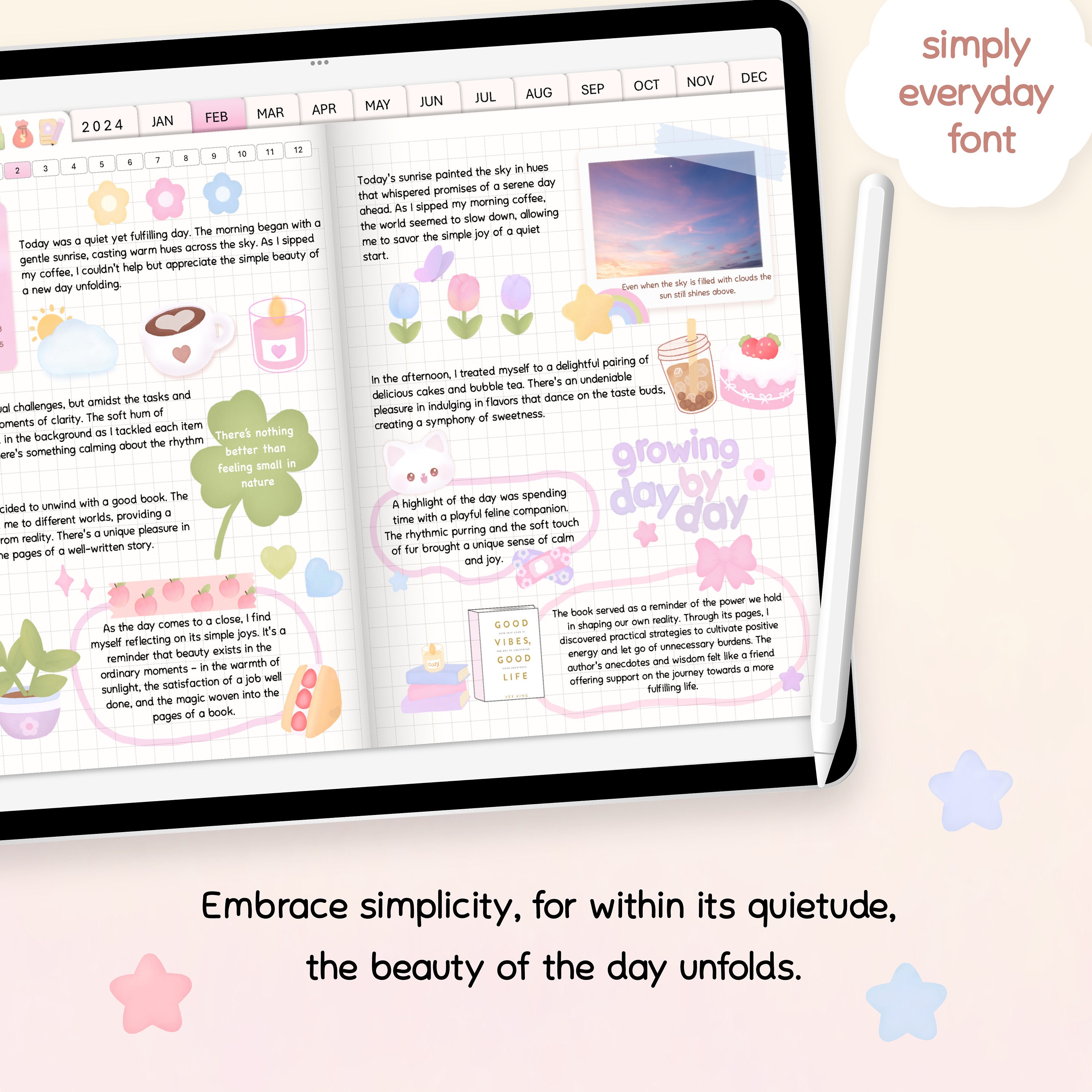 Cute Simply Everyday Font for Note-taking / Hellolalaluna - Etsy