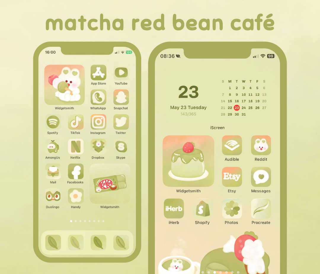 190+ Matcha Red Bean Café L App Icons Pack Ios & Android | Widgets | Wallpapers | Matcha is My ...