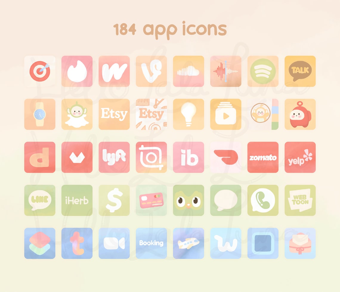 Cute Pastel App Icons Pack Ios & Android Widgets - Etsy