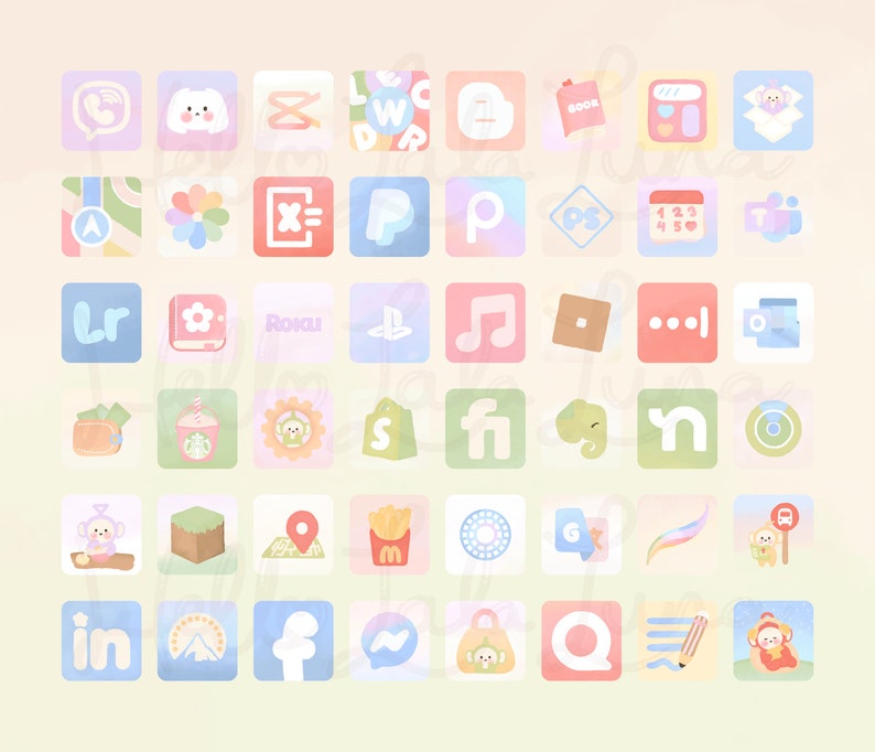 Cute Pastel App Icons Pack Ios & Android Widgets - Etsy