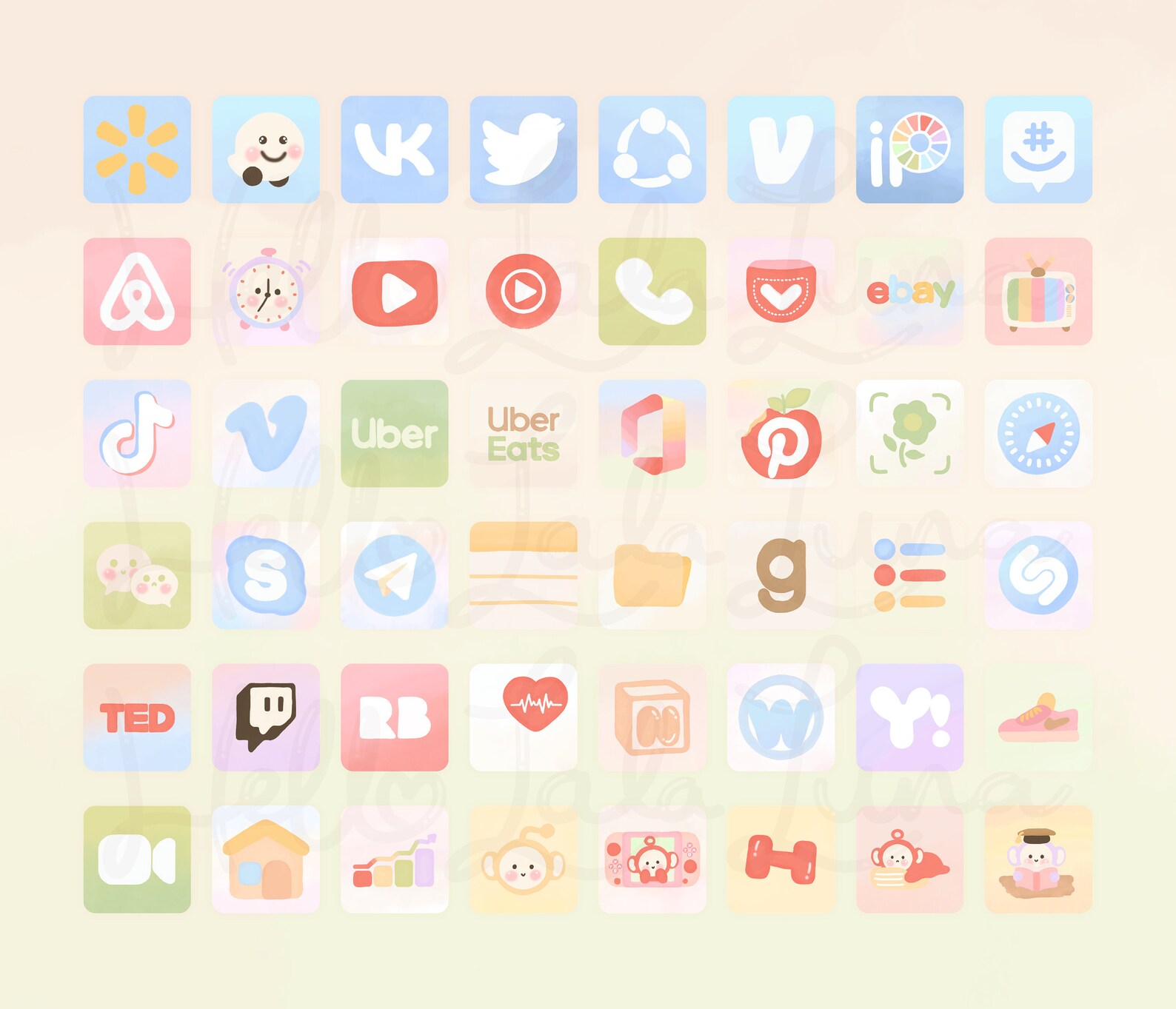 Cute Pastel App Icons Pack Ios & Android Widgets - Etsy