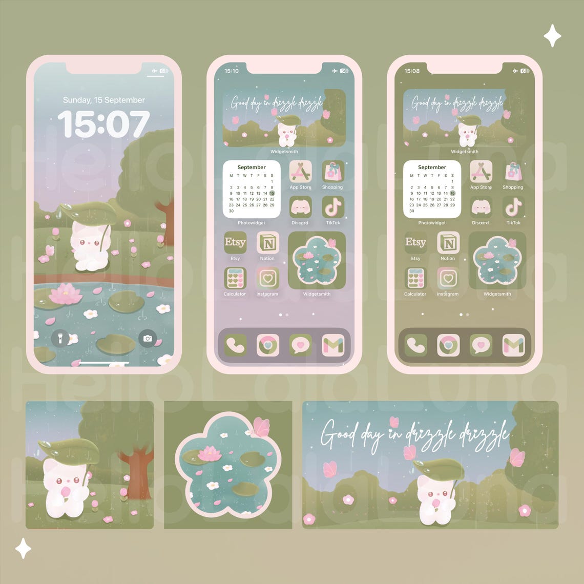Cute Drizzle App Icons Pack | Ios & Android, Wallpapers (digital ...
