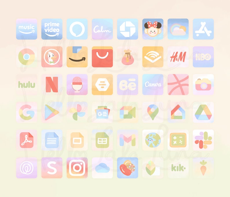 Cute Pastel App Icons Pack Ios & Android Widgets - Etsy