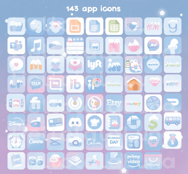 Hello Wintertime App Icons Pack Ios & Android Widgets Wallpapers Cute ...