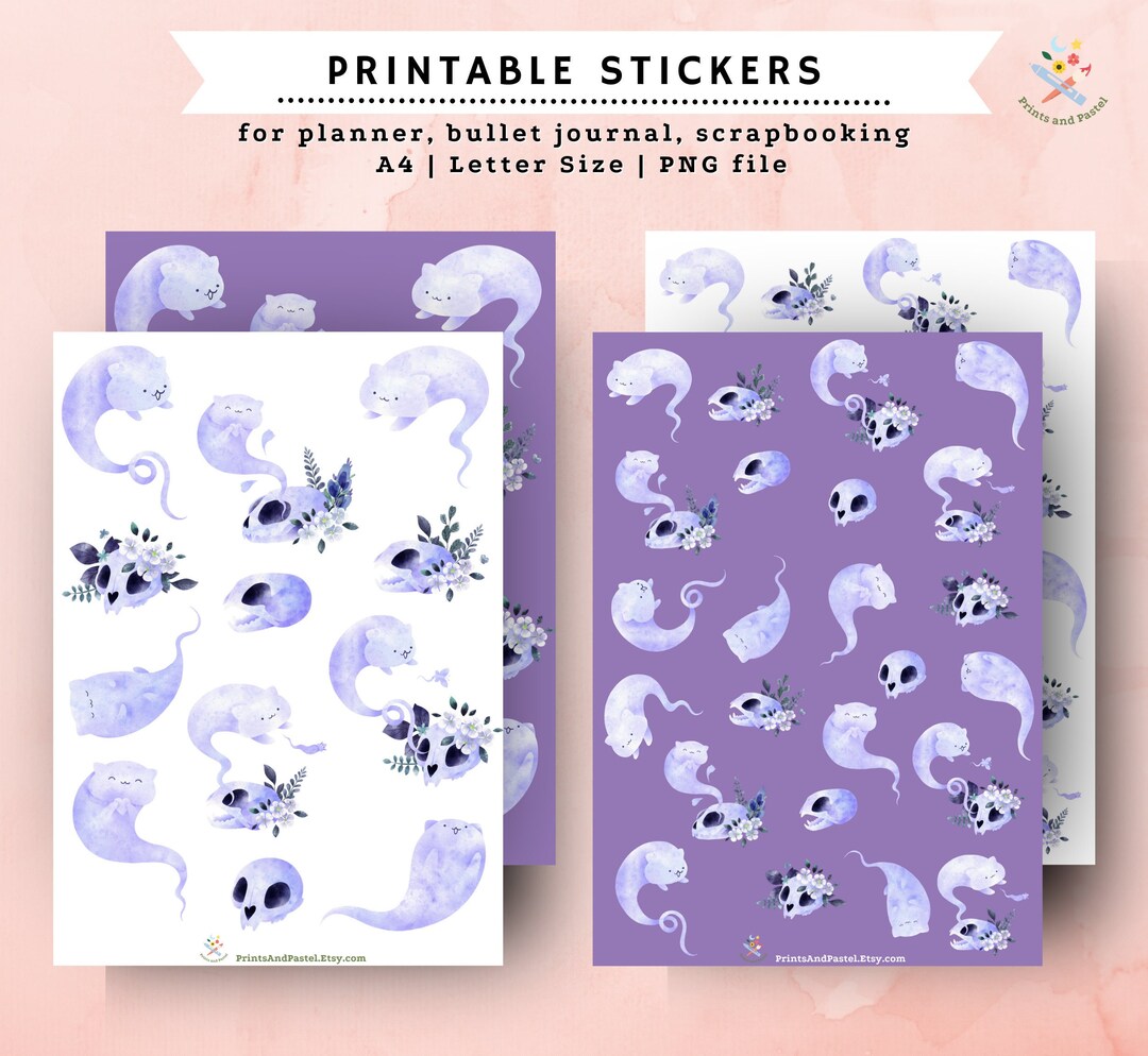 Ghost Cats Stickers Download Printable Halloween Stickers Cat Stickers ...