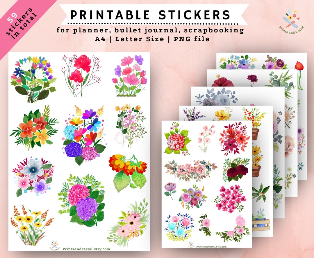 Floral Stickers for Journal Stickers Planner Stickers Flower Stickers ...