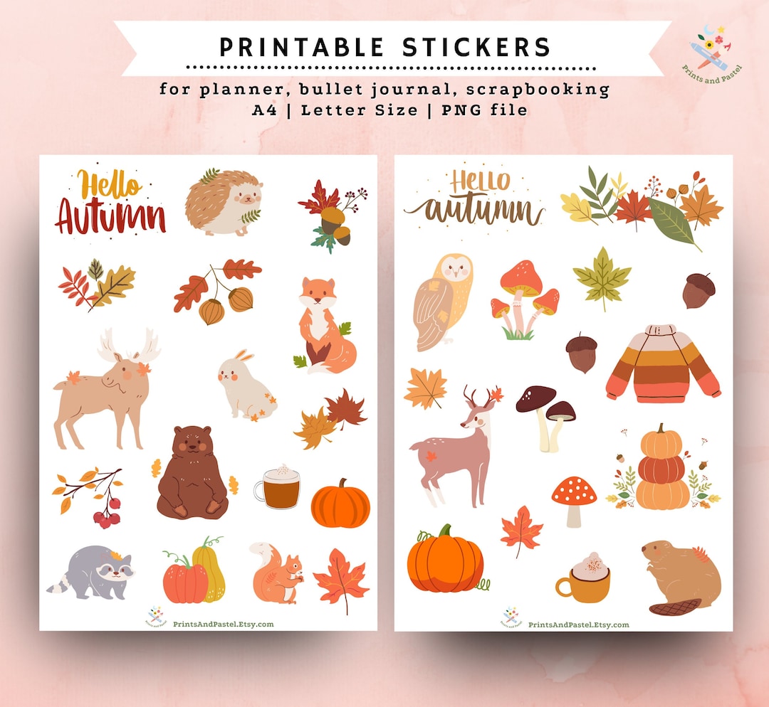 Printable Fall Stickers for Journal Stickers Planner Fall Stickers ...