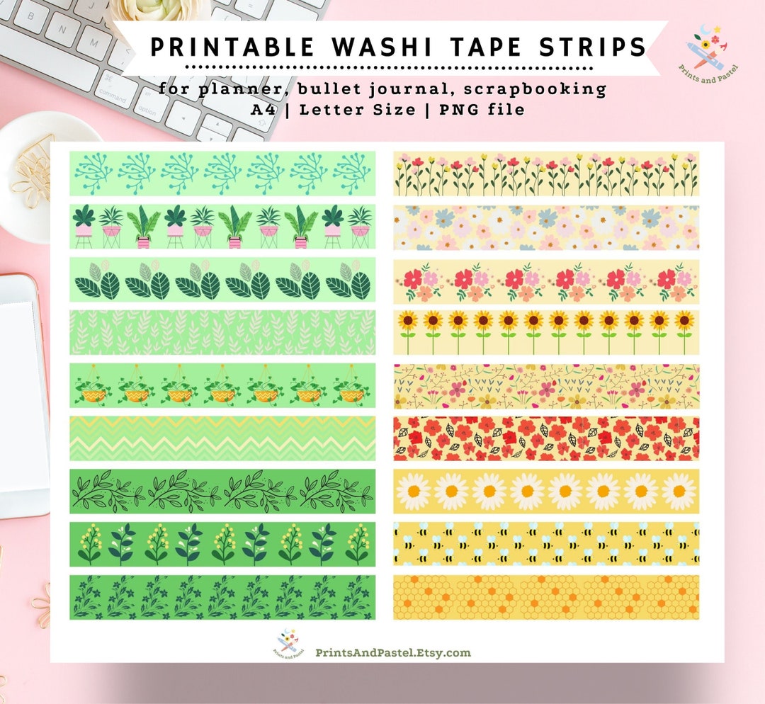 Printable Flower Sticker for Journal Washi Tape Sticker Download ...