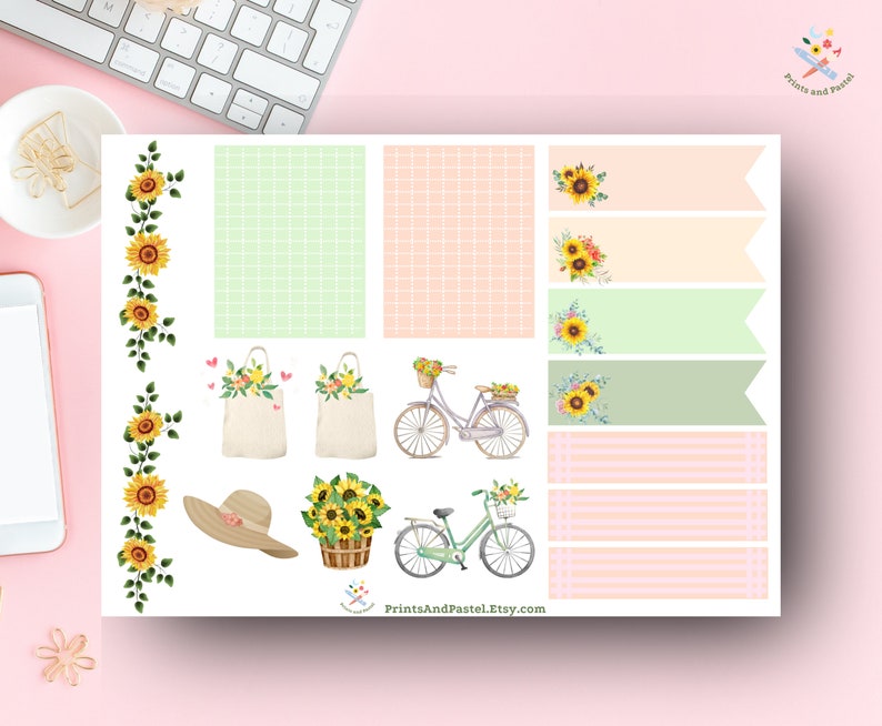 Sunflower Stationery Set Sunflower Designs Scrap Book Sunflower Sticker ...