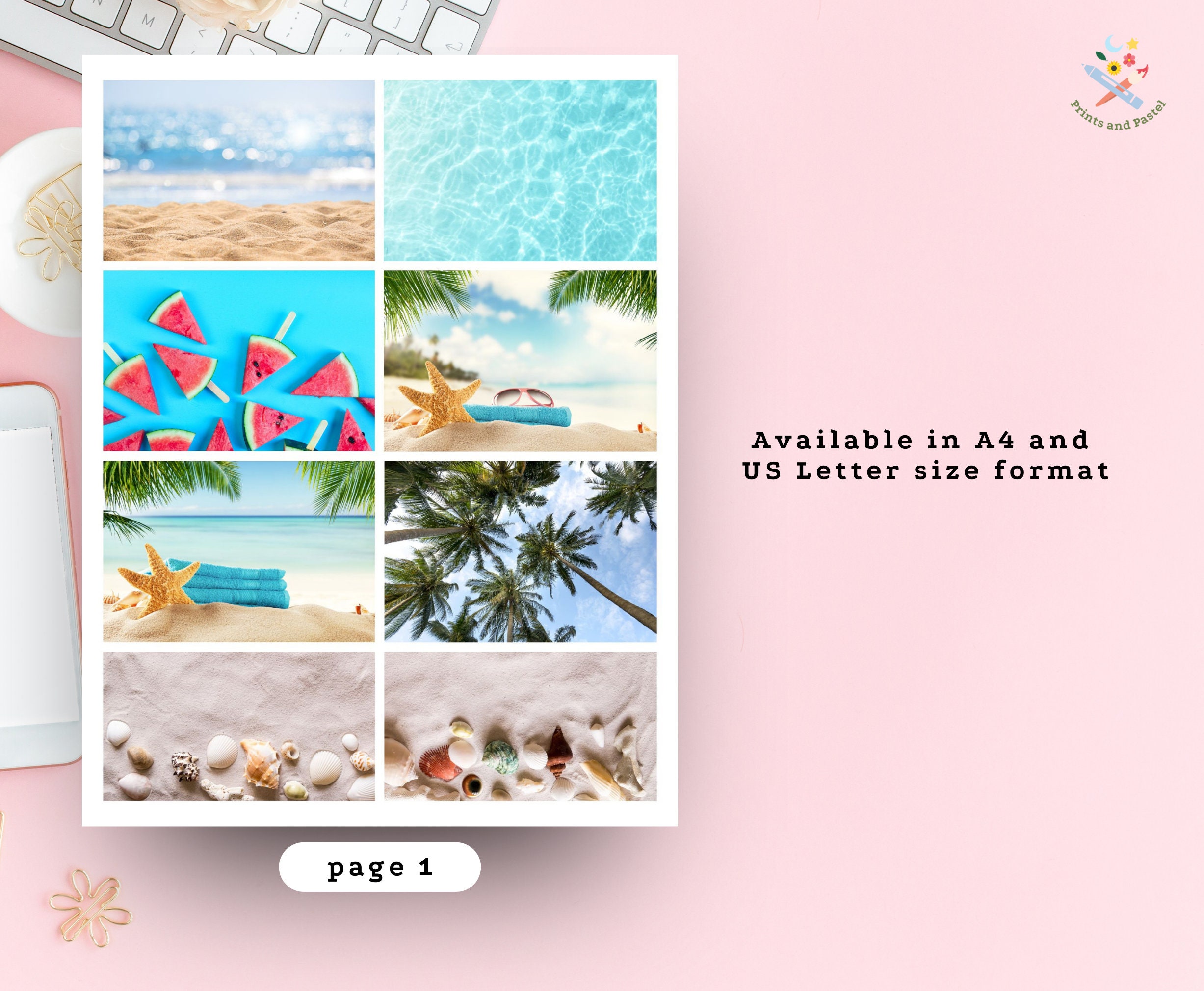 Printable Summer Photo Kit Summer Photo Collection Printable Planner ...